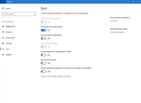 administrator windows 10 start some settings are hidden super user