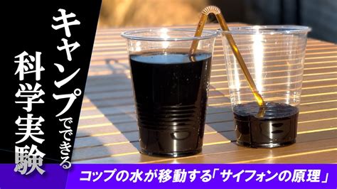 【キャンプで試せる科学実験】コップの水が勝手に移動する「サイフォンの原理」／siphon Principle Youtube
