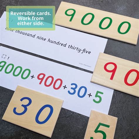 Montessori Math Place Value Notation Cards Set 4 Words And Expanded