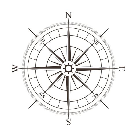 Premium Vector Black Compass Rose Isolated On White