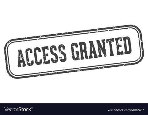 Access Granted Stamp Rectangular Royalty Free Vector Image