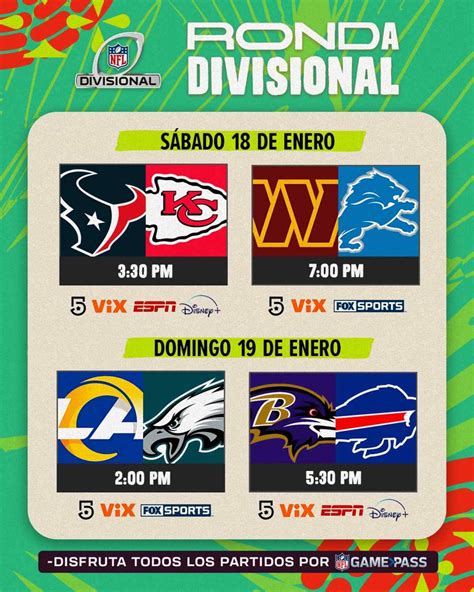 Así Se Jugará La Ronda Divisional De Los Playoffs En La Nfl