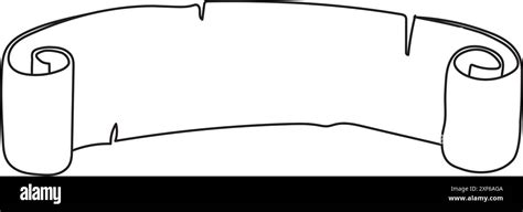 Vector Ancient Papyrus Ribbon Hand Drawn Illustration Of Scroll