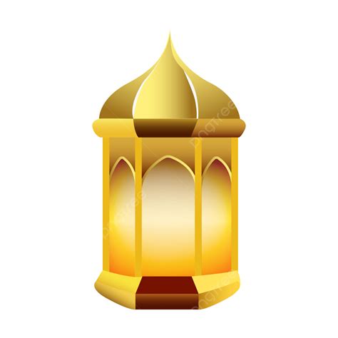 Lentera Ramadhan 3d Emas Ramadhan Kareem Islamic Lamp Vektor 3d Golden