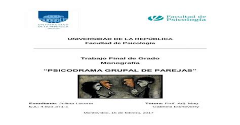 “psicodrama Grupal De Parejas” Finales · Abordado El Psicodrama