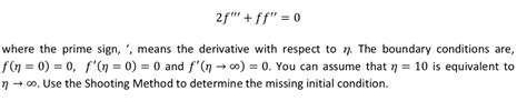 Solve The Famous Blasius Equation In Matlab Using The