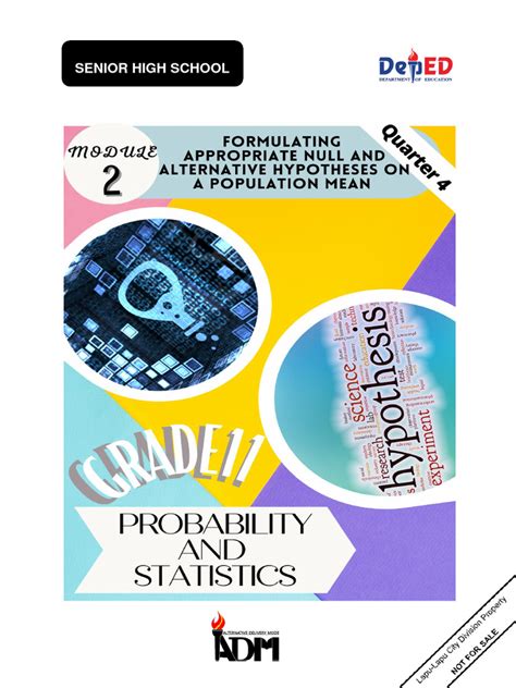 Statistics And Probability Formulating Null And Alternative Hypothesis