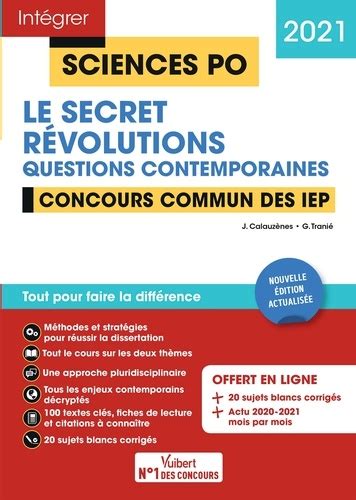 Concours Sciences Po Le secret et Révolutions Jérôme Calauzènes Ebooks Furet du Nord