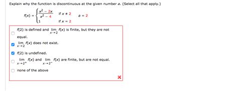Solved Explain Why The Function Is Discontinuous At The