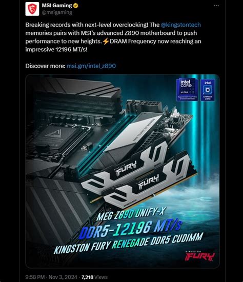 Msi And Kingston Go After Ddr5 Overclocking Crown With A Fury And Set A New Record Hothardware
