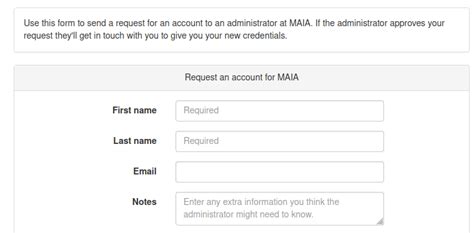User Registration MAIA