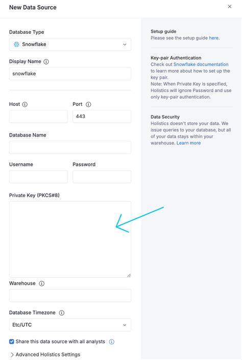 ️ Key Pair Authentication Support For Snowflake Holistics Docs 40