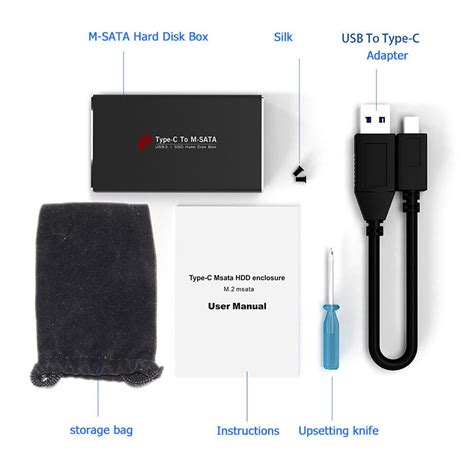 Type C To MSATA SSD Mobile Case Box USB Ultra F Grandado