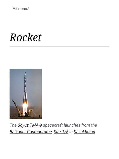 Rocket Wikipedia Pdf Rocket Rocket Propellant