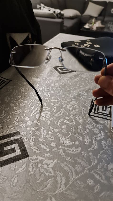 Elvis Rectangle Gunmetal Rimless Titanium Eyeglasses Glassesshop