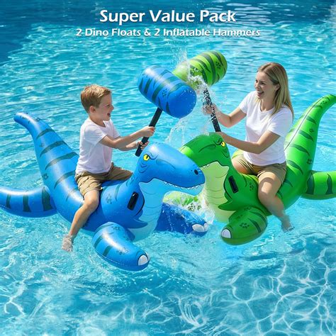 Jasonwell Pool Games Toys Floats Inflatable Dinosaur Pool Floats Wit