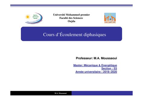 CHAP 1 CHAP 1 Cours dÉcoulement diphasiques Université Mohammed