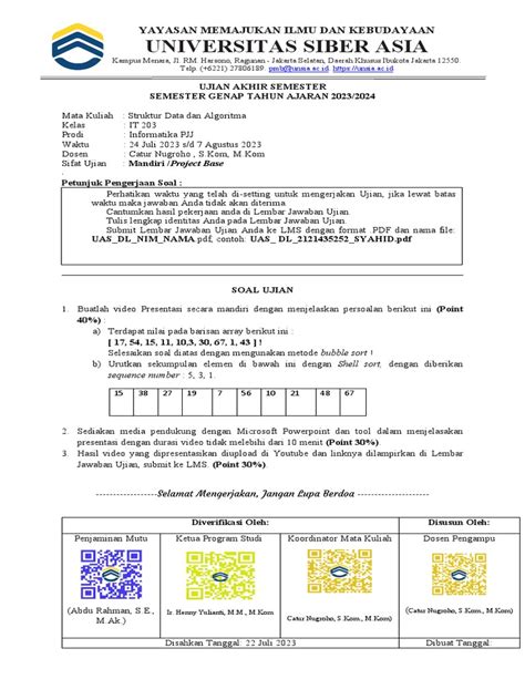 Uas Struktur Data Dan Algoritma It203 Pdf