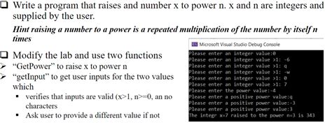 Solved Write A Program That Raises And Number X To Power Nx