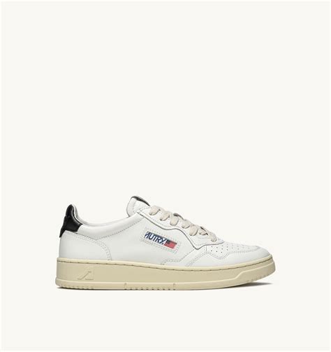 Autry Sneakers Medalist Low In Pelle Bianca E Nera
