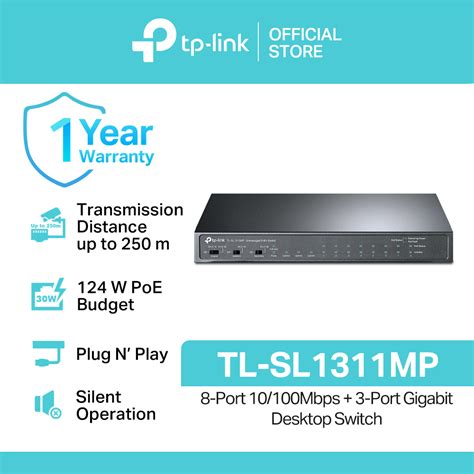 Tp Link Tl Sl Mp Port Mbps Port Gigabit Desktop Switch With Port Poe Switch