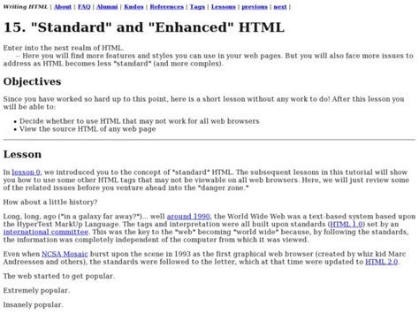 Standard And Enhanced Html Lesson Plan For 9th Higher Ed Lesson Planet