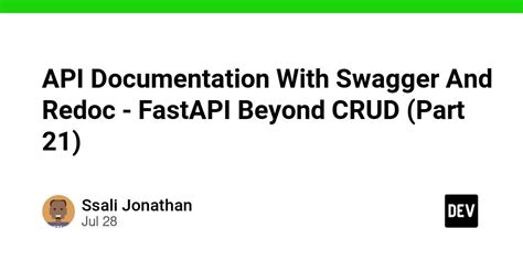 Api Documentation With Swagger And Redoc Fastapi Beyond Crud Part 21