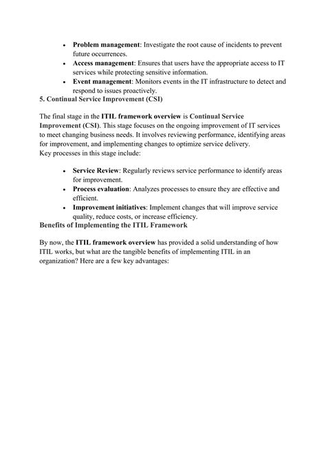 Itil Framework Overview 5 Lifecycle Stages And Benefits Visionary Cios Pdf