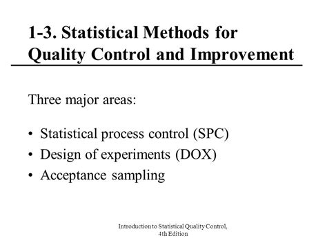 Introduction To Statistical Quality Control 4th Edition Ppt Video