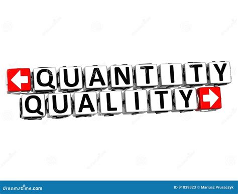 3D Quantity Quality Button Click Here Block Text Stock Illustration