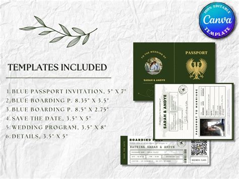 Destination Wedding Invitation Boarding Pass Invitation Printable