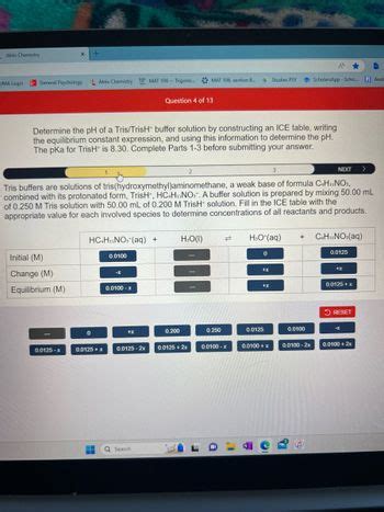 Answered Determine The PH Of A Tris TrisH Bartleby