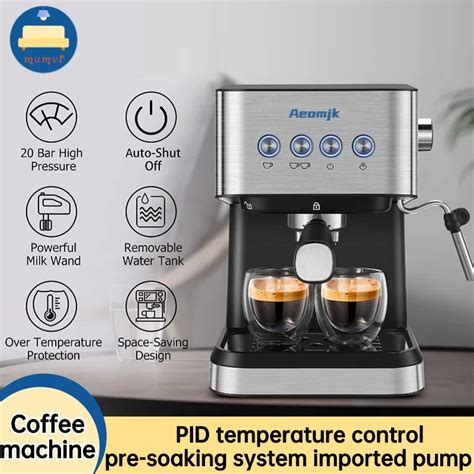 Aeomjk Coffee Machine Coffee Bean Grinder Maker Semi Automatic PID