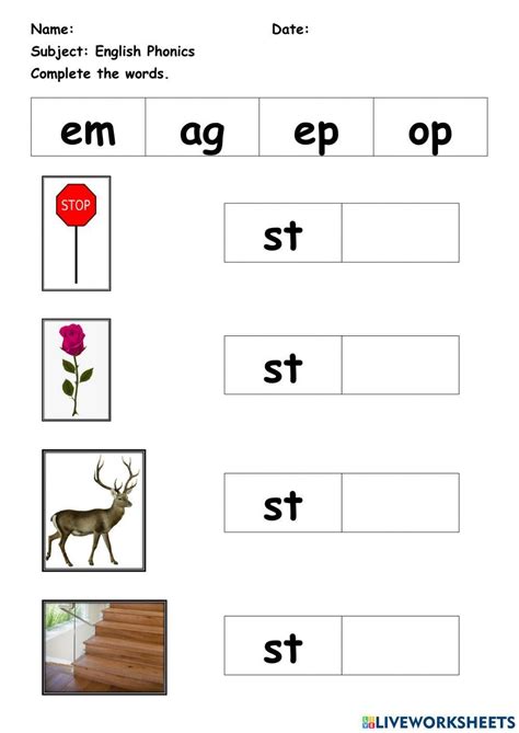 Initial Consonant Blend St Worksheet Worksheets Library