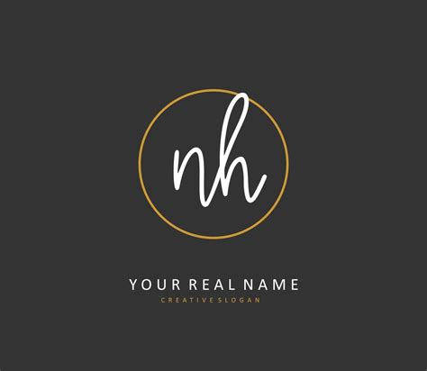 N H Nh Initial Letter Handwriting And Signature Logo A Concept Handwriting Initial Logo With