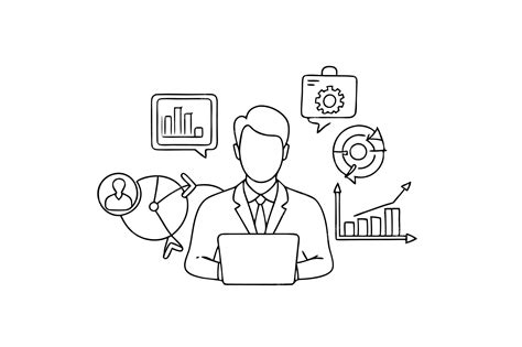 Premium Vector Business Marketing Concept Line Art Illustration