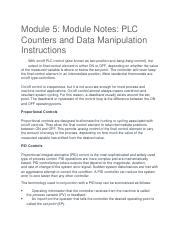 Module Module Notes Plc Counters And Data Manipulation Instructions Docx Module Module