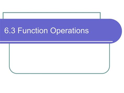 Function Operations Ppt