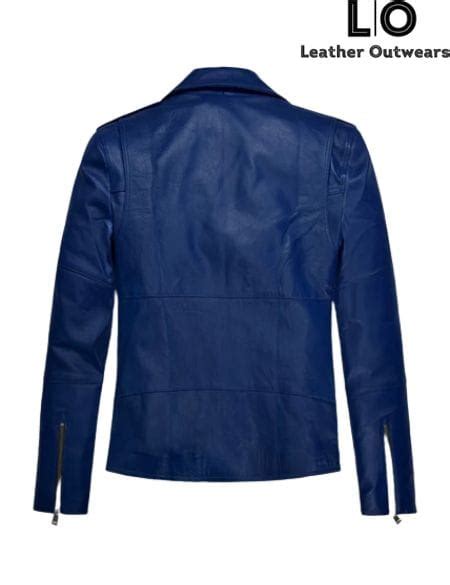 Antonio Banderas Biker Blue Leather Jacket Leather Outwears