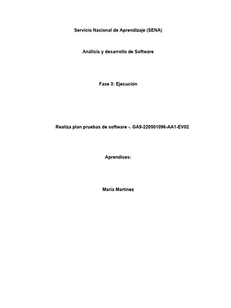 Evidencia Realiza Plan Pruebas De Software Ga9 220501096 Aa1 Ev02