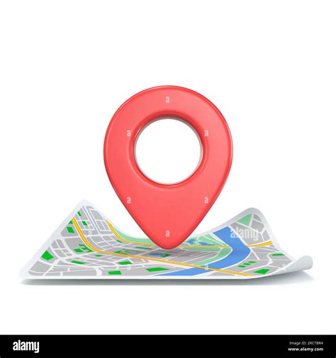 Map With Map Pointer D Rendering Illustration Isolated On White Background Stock Photo Alamy
