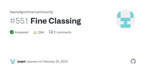 Fine Classing · Teamalgoritma Community · Discussion 551 · Github