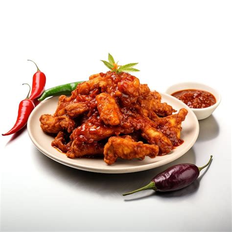 Premium Photo A Crispy Chicken Smashed In Sambal Bawang Chilli Garlic