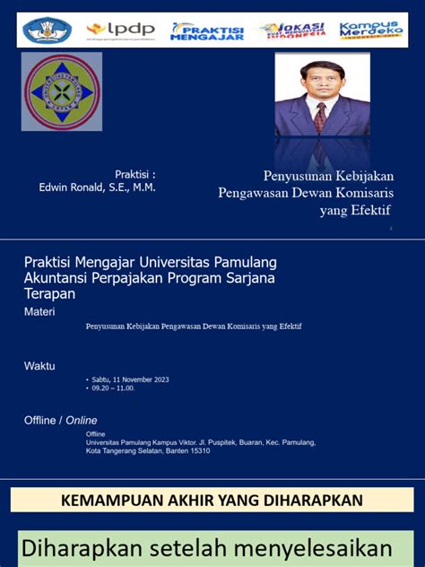 Tm 2 Praktisi Mengajar Penyusunan Kebijakan Pengawasan Dewan