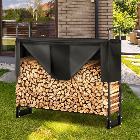Vevor 4 3ft Outdoor Firewood Rack With Cover 52x14 2x46 1 In Heavy