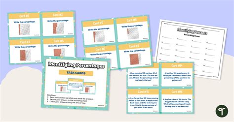Identifying Percentages Task Cards Teach Starter