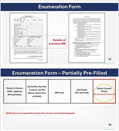 Ec Sir Survey Enumeration Form 12 States Voter List Revision Sir 12