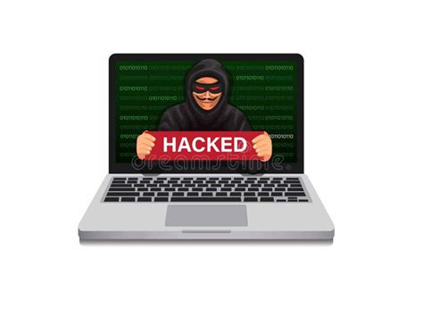 Hacker Che Tiene In Mano Un Segno Hackerato Sul Laptop Con Codice