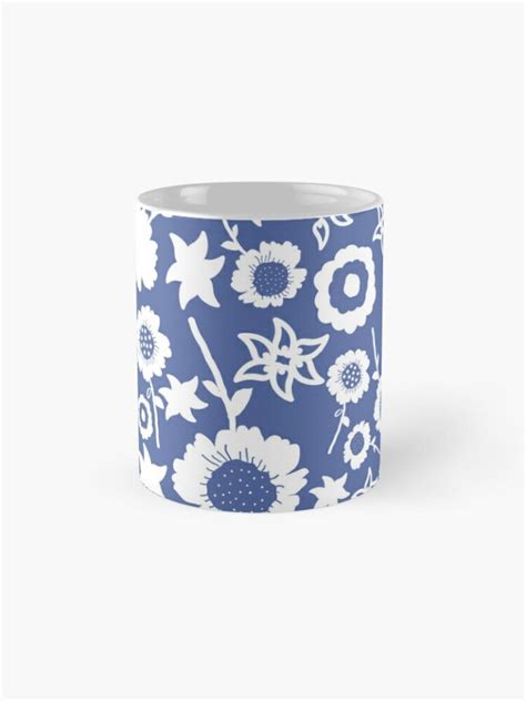 Ceramic Flower Mug Blue And White Floral Pattern Zuzanii Designs