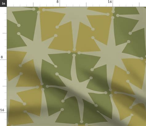Mid Century Modern Atomic Stars Retro Fabric Spoonflower